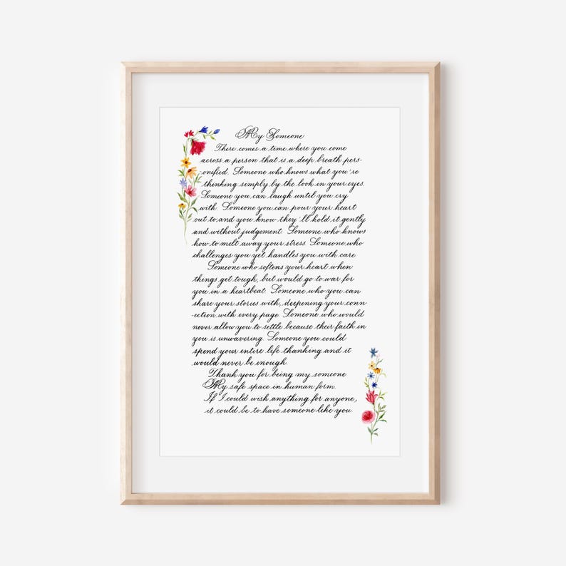 Custom Calligraphy Letter | Watercolor Decoration | Handwritten Wedding ...