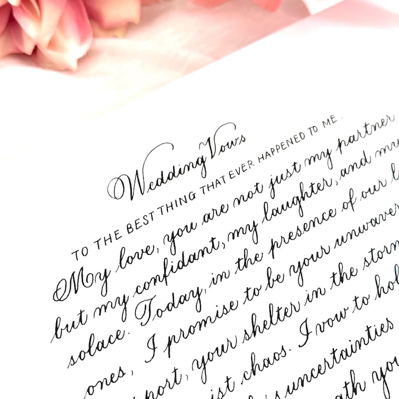 Custom Calligraphy Letter in Copperplate Script – Handwritten Wedding ...