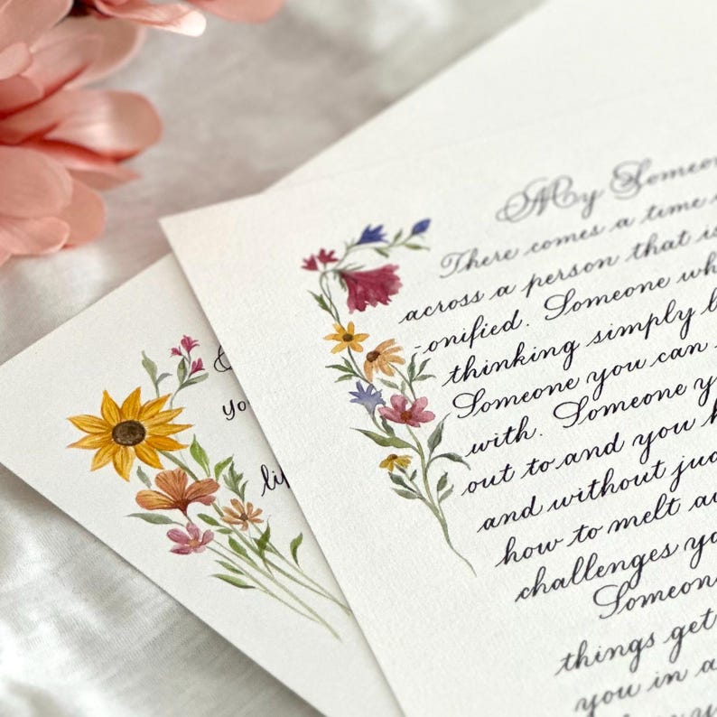 Custom Handwritten Letter in Modern Calligraphy – Personalized Wedding ...