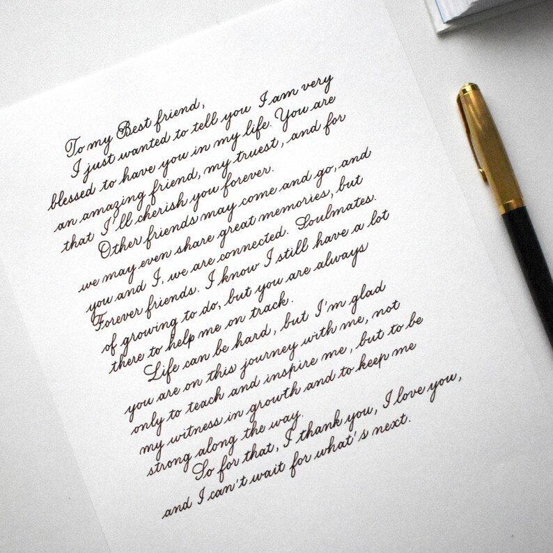 Custom Handwritten Letter Handwritten Wedding Vows Handwritten Letter ...