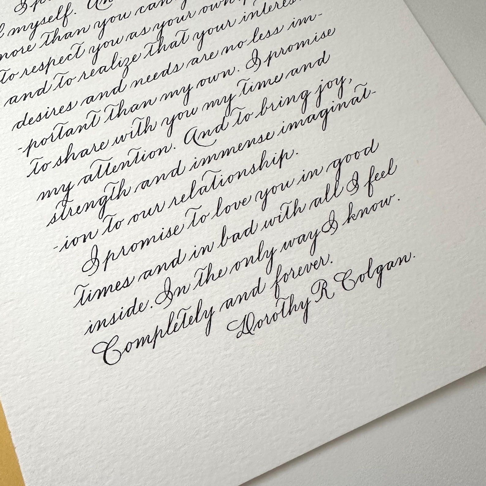Custom Calligraphy Letter | Handwritten Wedding Vows | Handwritten ...