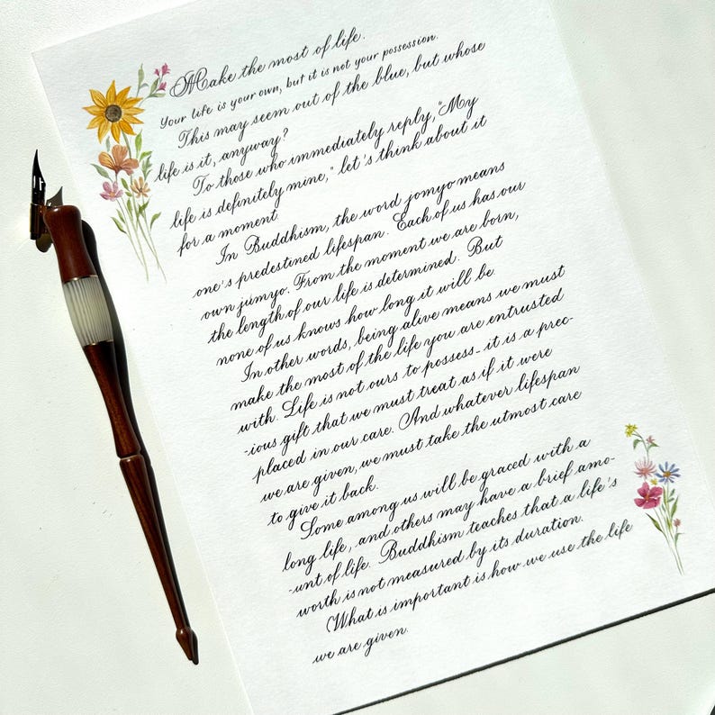 Custom Calligraphy Letter Watercolor Decoration Handwritten Wedding ...
