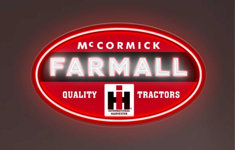 Farmall, Mccormick, IH 22 Inches X 12 Inch Diameter Dimmable Neon Sign ...
