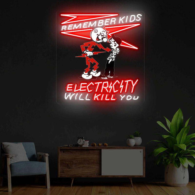 Remember Kids Electricity Kills Sign - Etsy