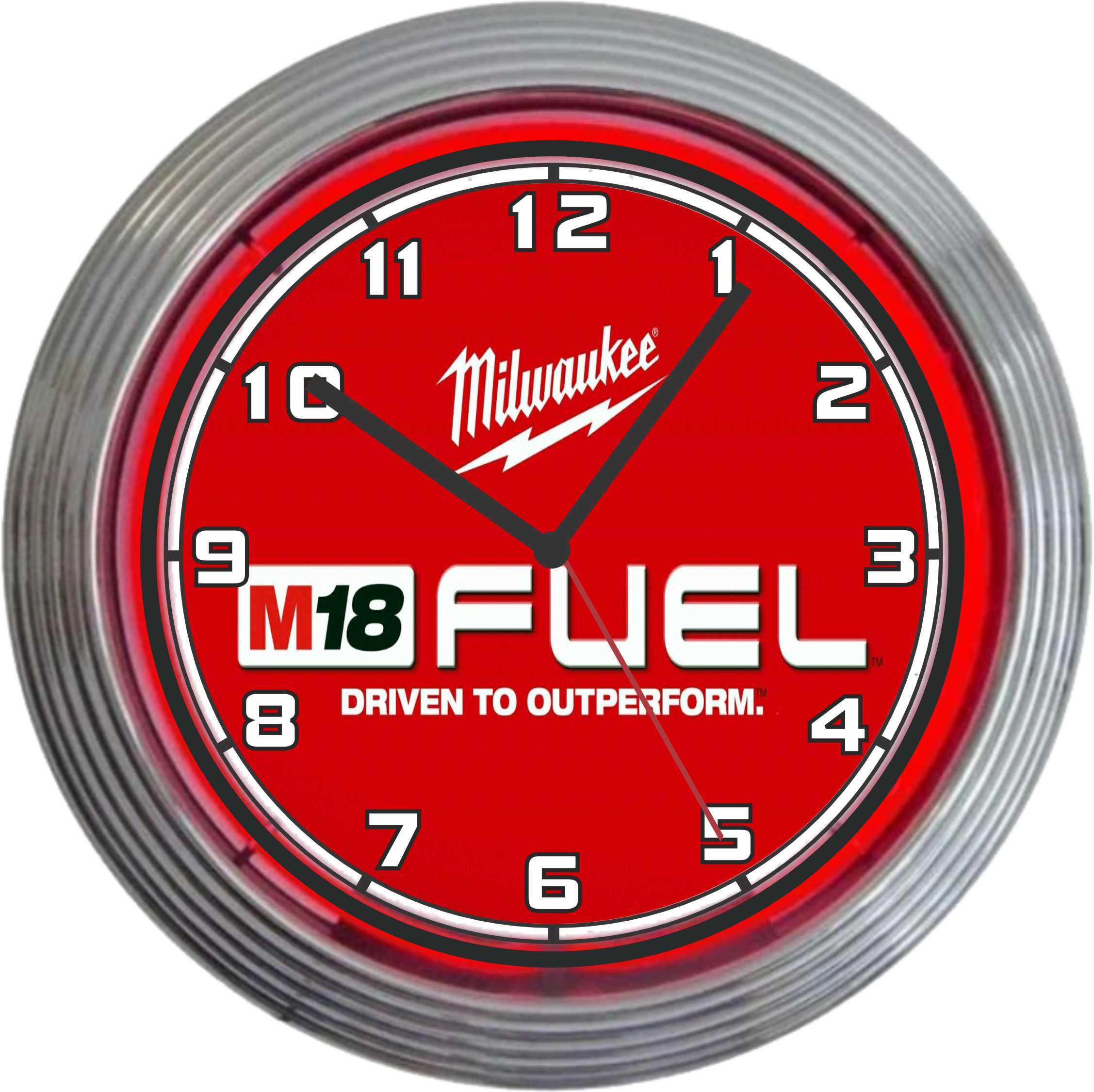 Milwaukee Tools Fuel 15 Inch Double Tube Neon Wall Clock - Etsy