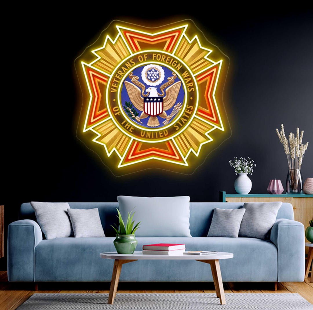 Veterans of Foreign Wars 20 Inch X 20 Inch Diameter Dimmable Neon Sign ...