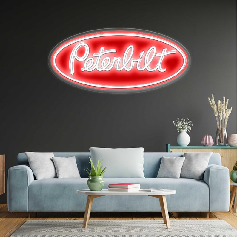 Peterbilt Semi-truck Emblem 9 Inches Tall & 20 Inches Wide Dimmable ...
