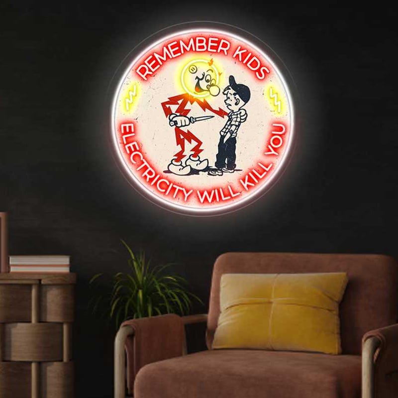Remember Kids Electricity Kills Sign - Etsy