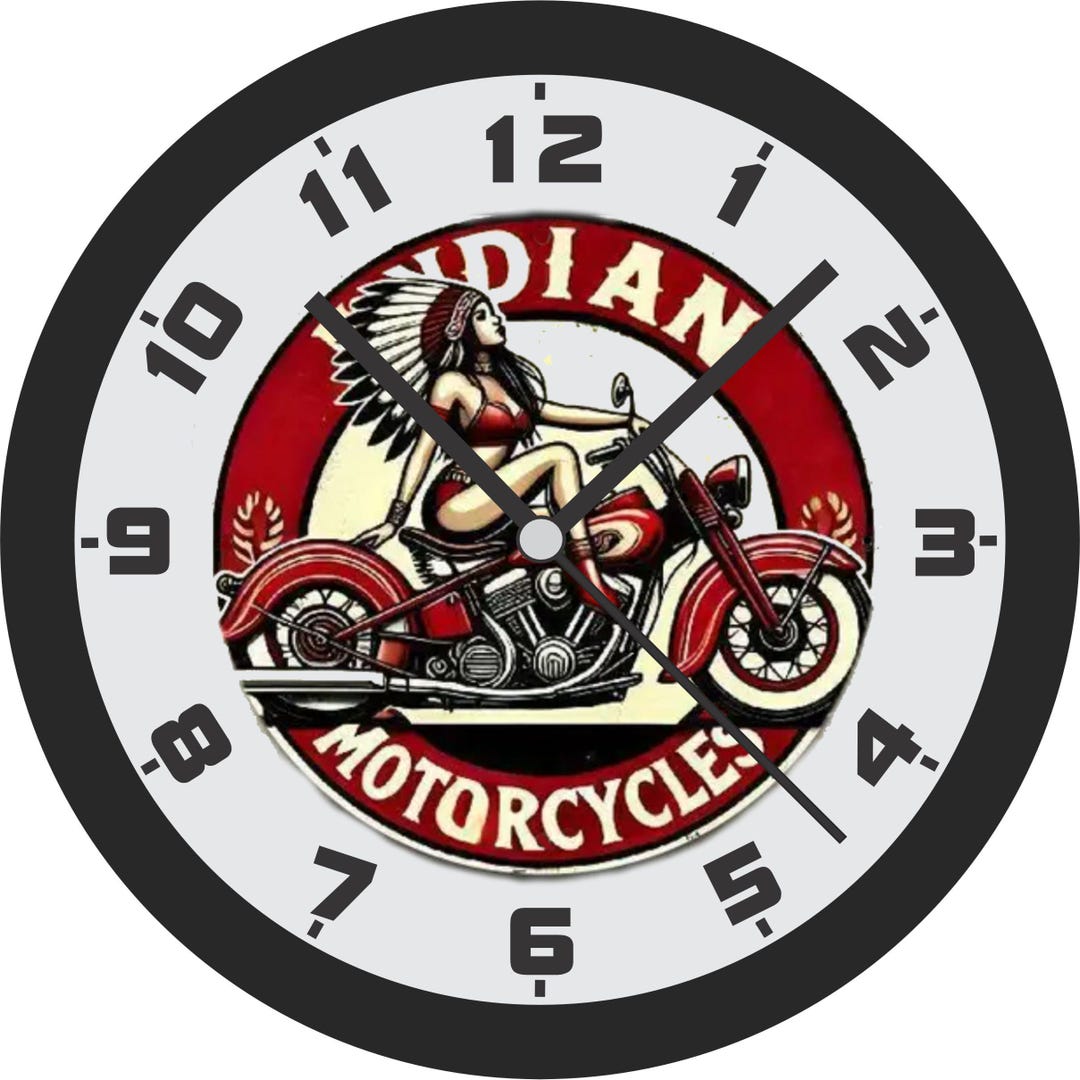 Indian Motorcycles Advertisement Sign Large 14 Inch Wall Clock - Etsy