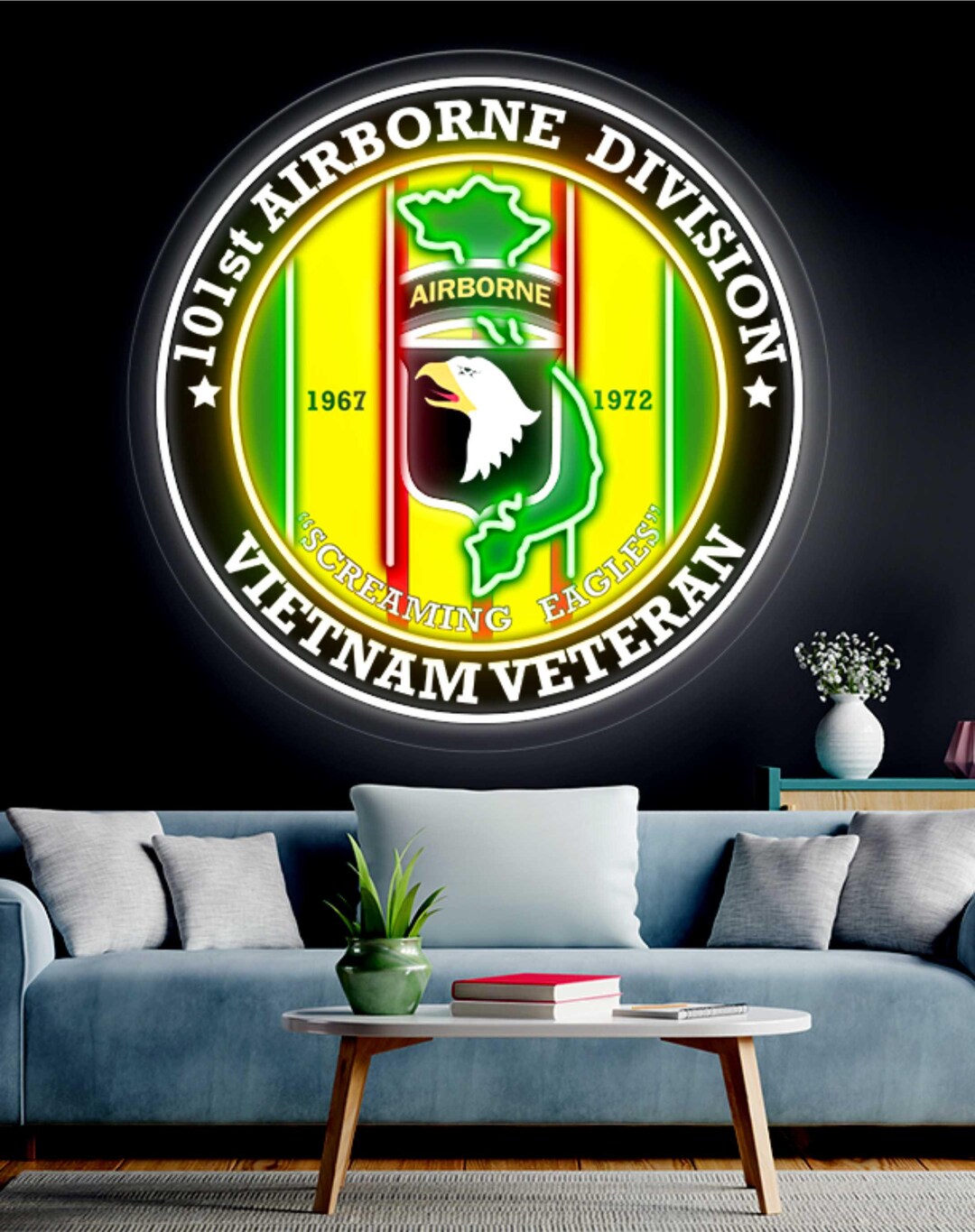 101st Airborne Division Vietnam Veteran Neon Sign (20 Inch) - Etsy