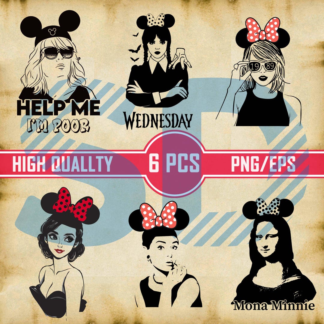 Disney Minnie Mouse PNG Bundle, Help Me Im Poor Png, Funny Wednesday ...