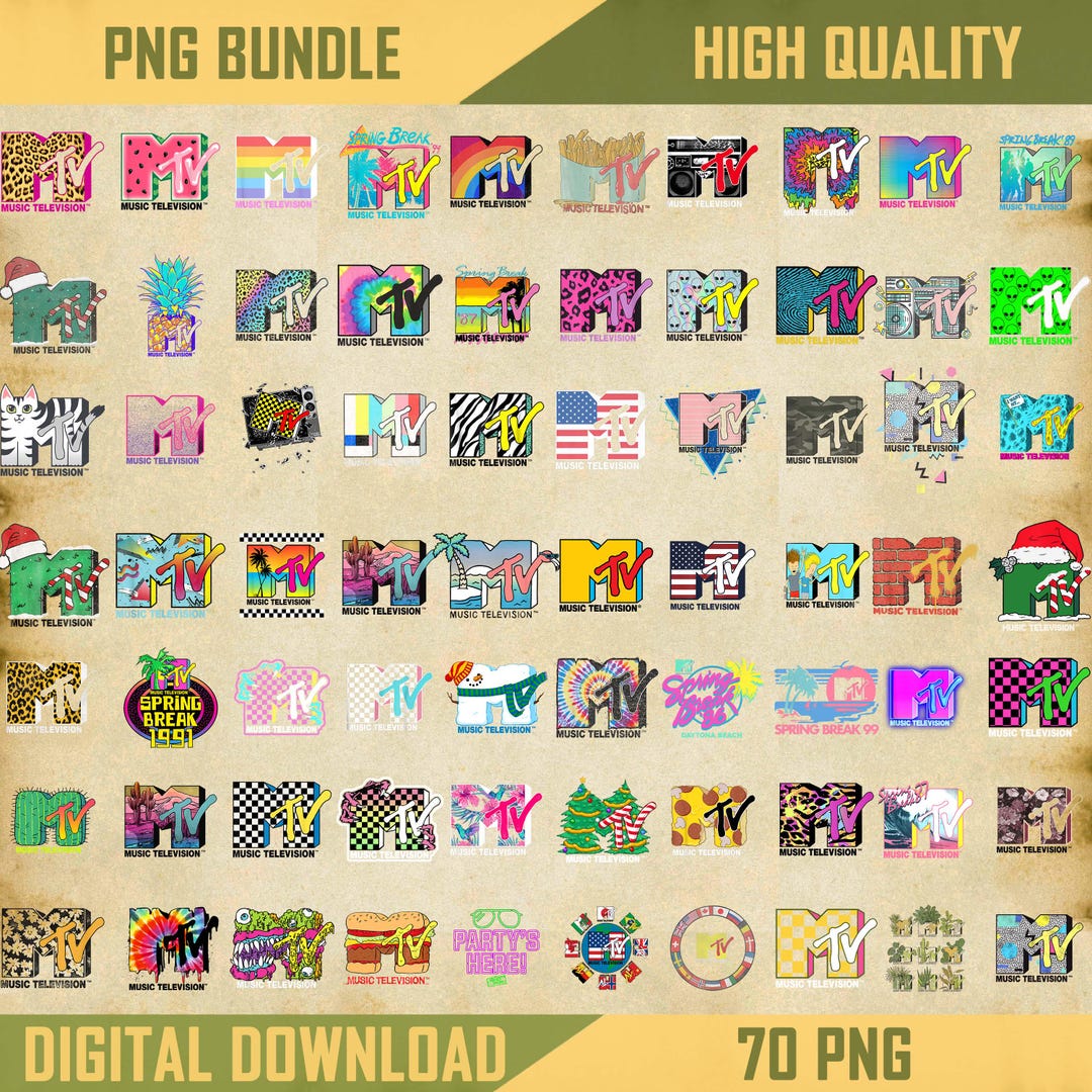 MTV Png Bundle, Music Television, 80's, 90's Tv, MTV Png Digital Download - Etsy