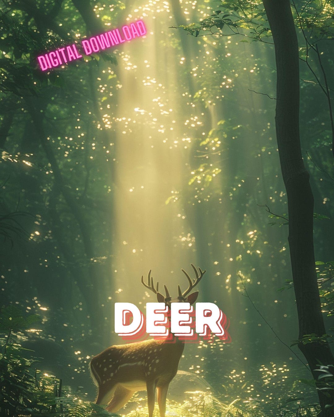 High-resolution Digital Deer Art Print Perfect for Nature Lovers ...