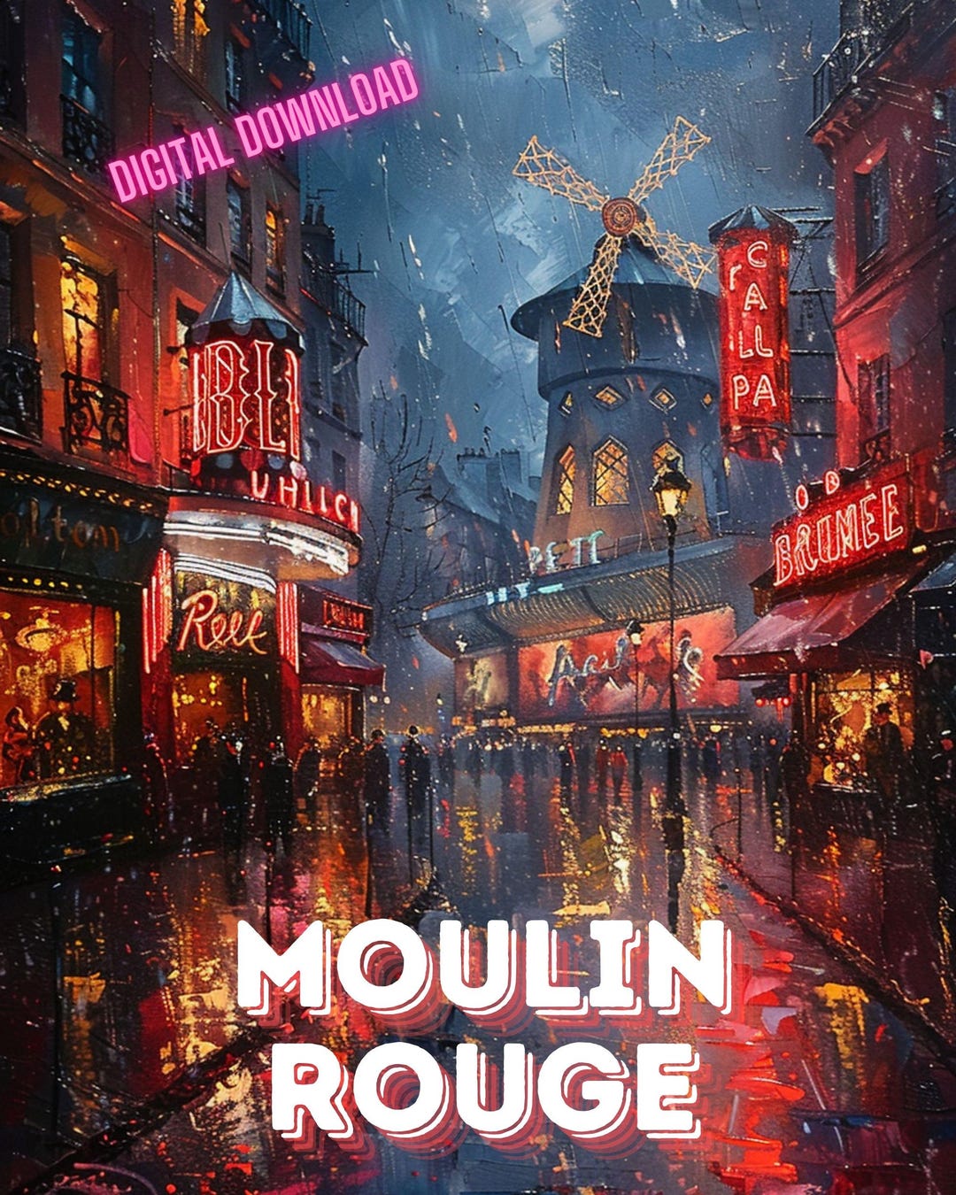 Paris Wall Art: Featuring Moulin Rouge Art Print for Chic Home & Office ...