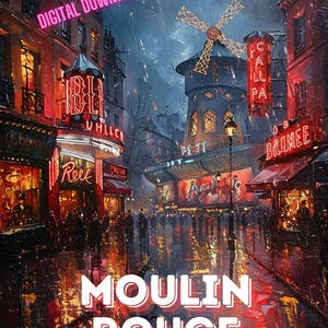 Paris Wall Art: Featuring Moulin Rouge Art Print for Chic Home & Office ...