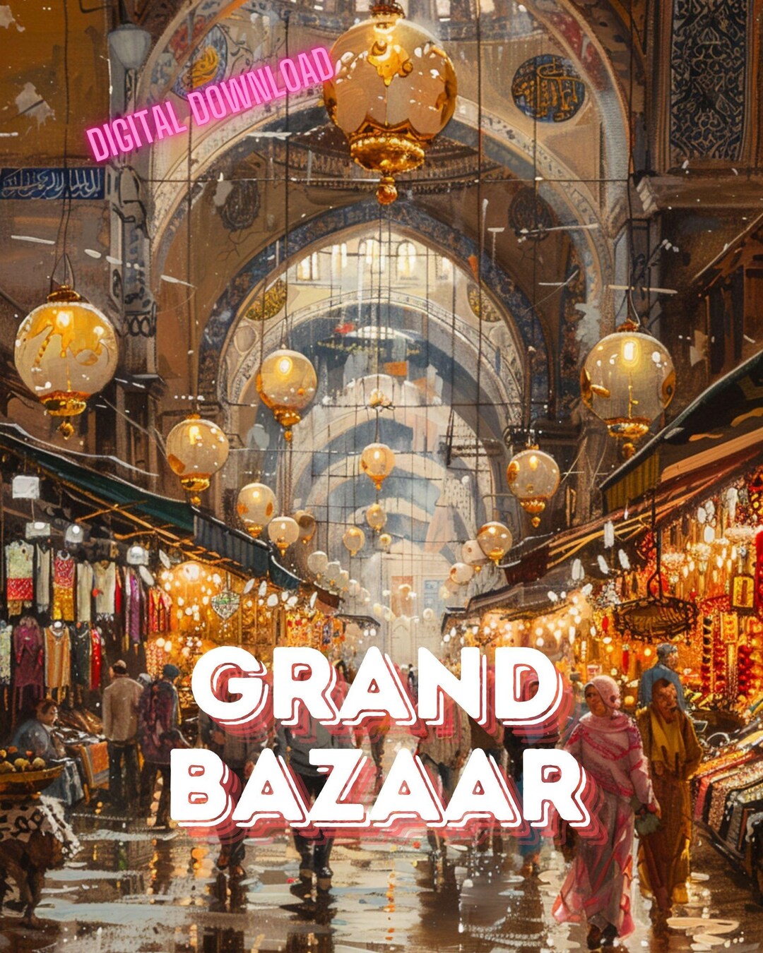 Istanbul Grand Bazaar Architecture Art: Timeless Cityscape Print for ...
