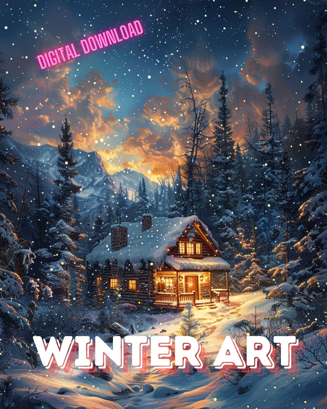 Winter Wonderland Christmas Art High-quality Printable Wall Art - Etsy