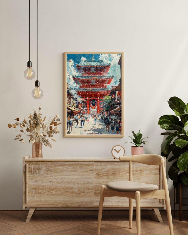 Tokyo Wall Art: Sensoji Temple - Traditional Tokyo Landmark Oil ...