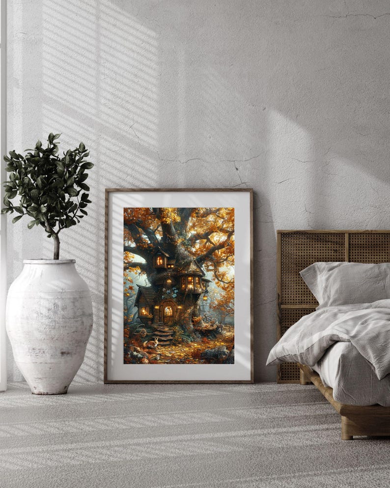 Enchanted Autumn Forest Art Fantasy Fall Decor High-quality Printable ...