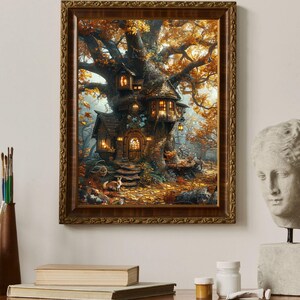 Enchanted Autumn Forest Art Fantasy Fall Decor High-quality Printable ...