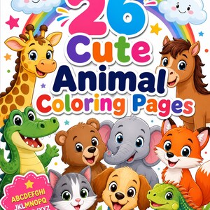 26 Cute Animal Coloring Pages for Kids | A-Z Alphabet Animal Coloring ...