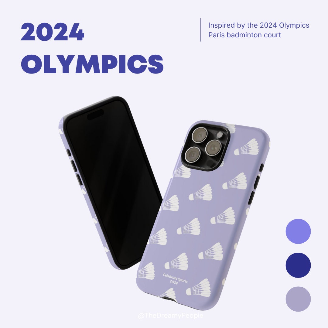 Paris Olympics 2024 Phone Case, Tough Cases, Badminton Pattern, Paris ...
