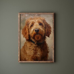 Goldendoodle Portrait, Goldendoodle Art Print, Antique Art ...
