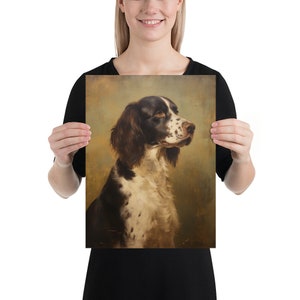 Vintage English Springer Spaniel Portrait Painting, English Springer ...