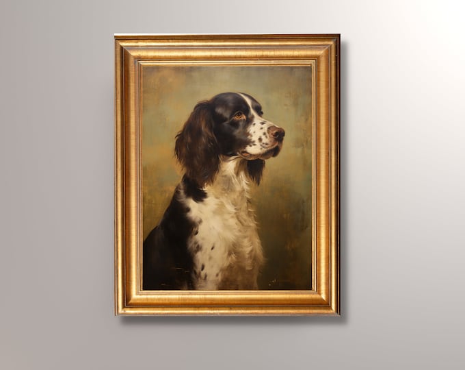 English Springer Hunting Dogs Art Print No.1, Oil Painting Style ...