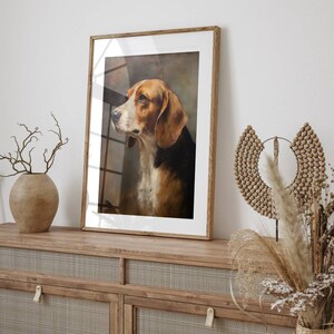 Antique Beagle Art Print, Beagle Painting, Beagle Portrait, Dog ...