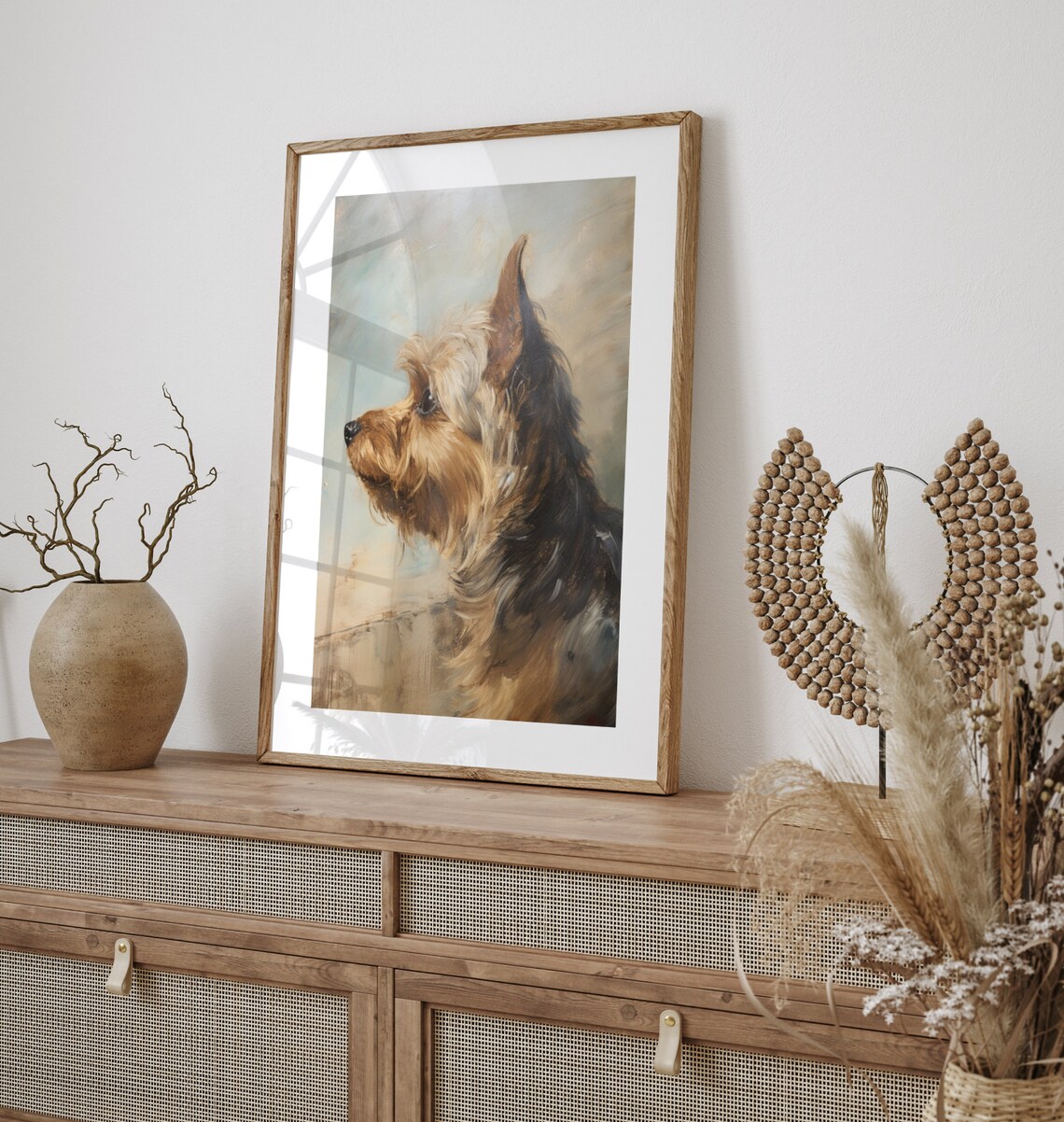 Vintage Yorkshire Terrier Painting, Digital Download, Yorkie Art Print ...