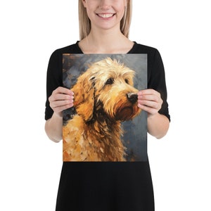 Goldendoodle Portrait Art Print, Goldendoodle Fine Art Painting, Giclee ...