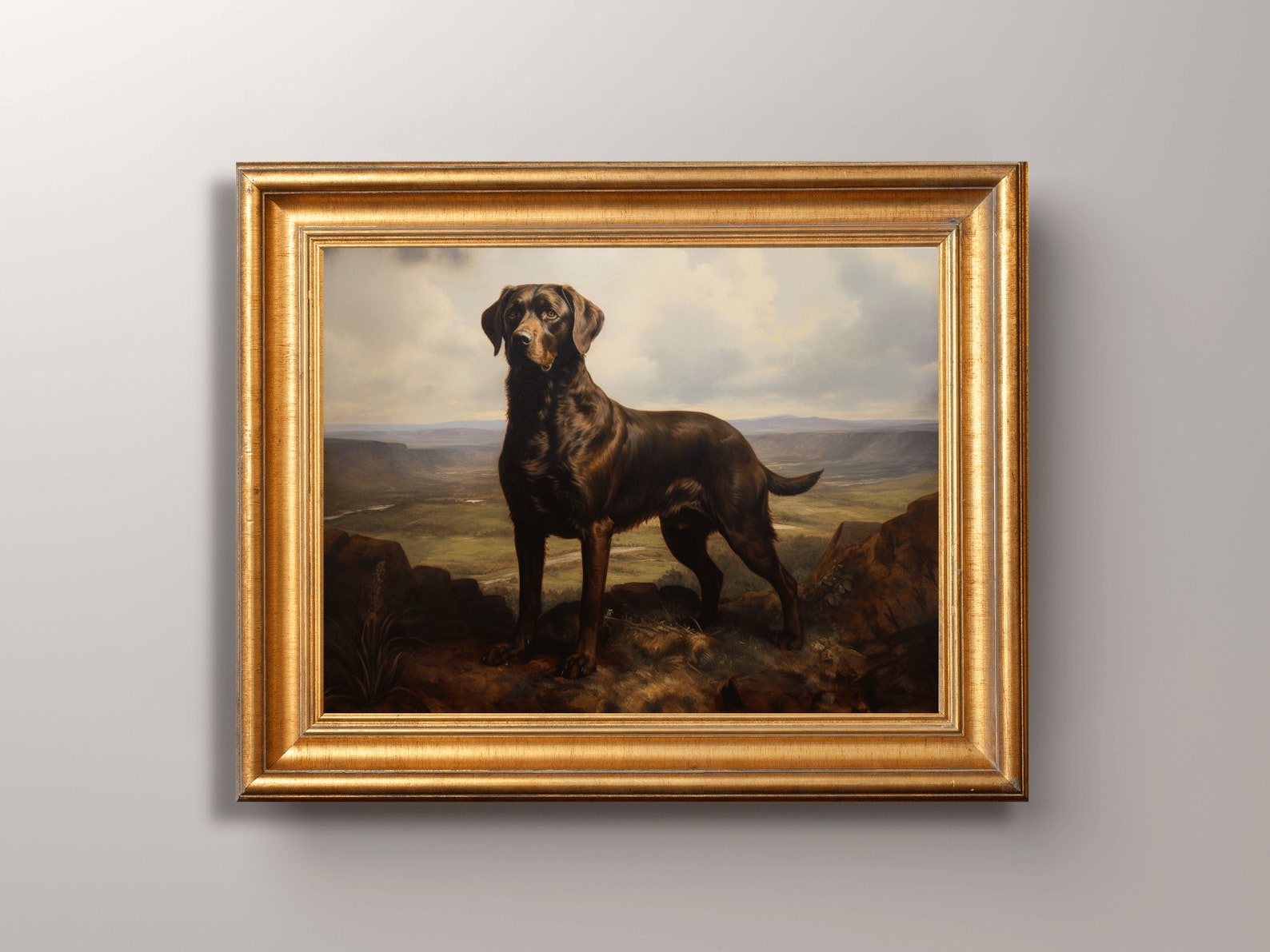 Vintage Chocolate Labrador Portrait Print, Brown Lab Print, Antique ...