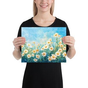 Daisy Field Art Print: Cheerful Floral Wall Decor - Etsy