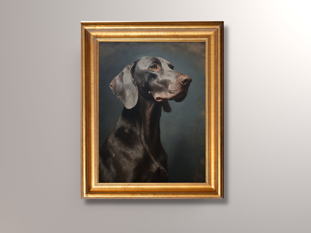 Vintage Weimaraner Portrait Print, Weimaraner Art Print, Antique ...