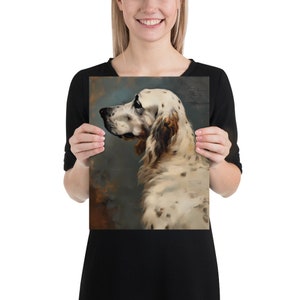 Vintage English Setter Portrait Oil Painting, Antique Art, English ...