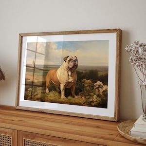 Vintage English Bulldog Painting Print, Bulldog Portrait Art Print, Antique Art, Dog Portrait ...