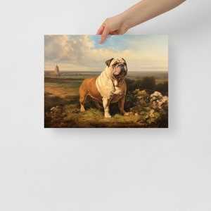 Vintage English Bulldog Painting Print, Bulldog Portrait Art Print, Antique Art, Dog Portrait ...
