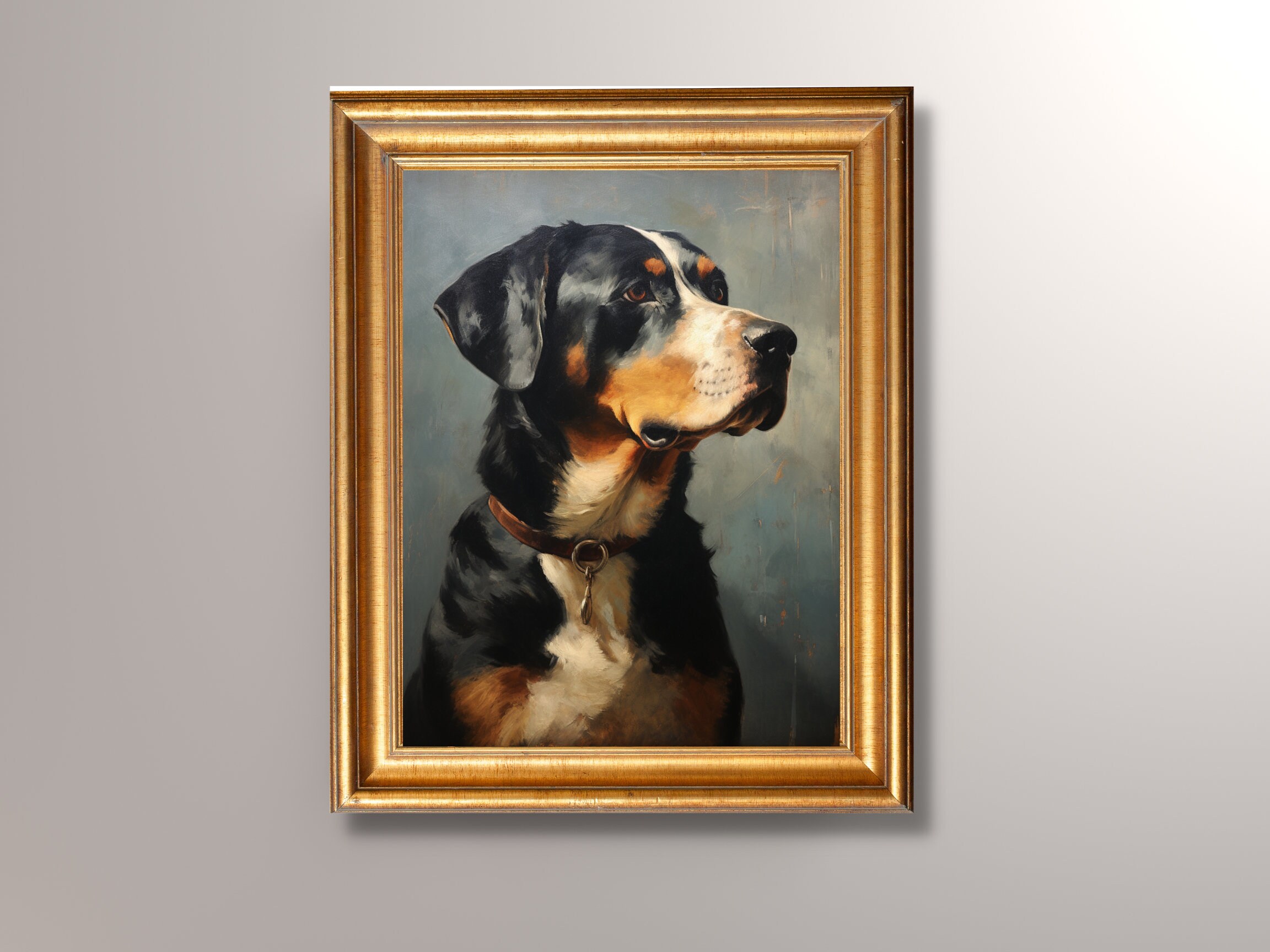Vintage Greater Swiss Mountain Dog Portrait Print, Antique Art ...