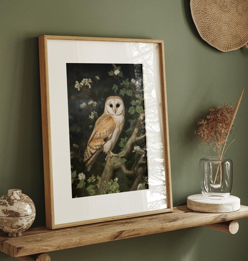 Vintage Barn Owl Painting, Antique Barn Owl Art Print, Bird Print,bird ...