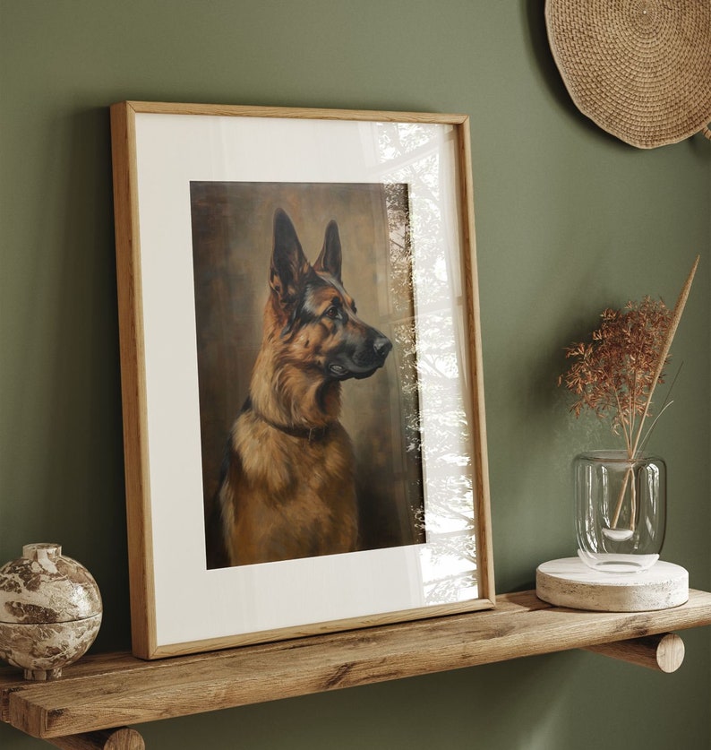 Vintage Style German Shepherd Portrait Digital Download, Printable ...