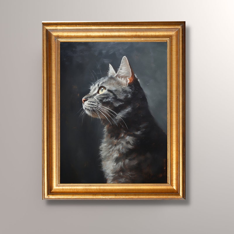 Grey Cat Art - Etsy