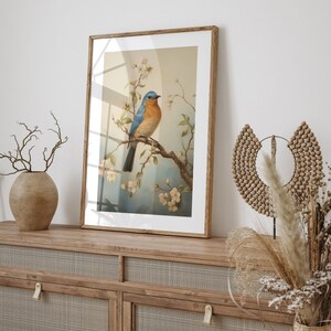 Vintage Bluebird Painting, Bluebird Print, Antique Bluebird Art ...