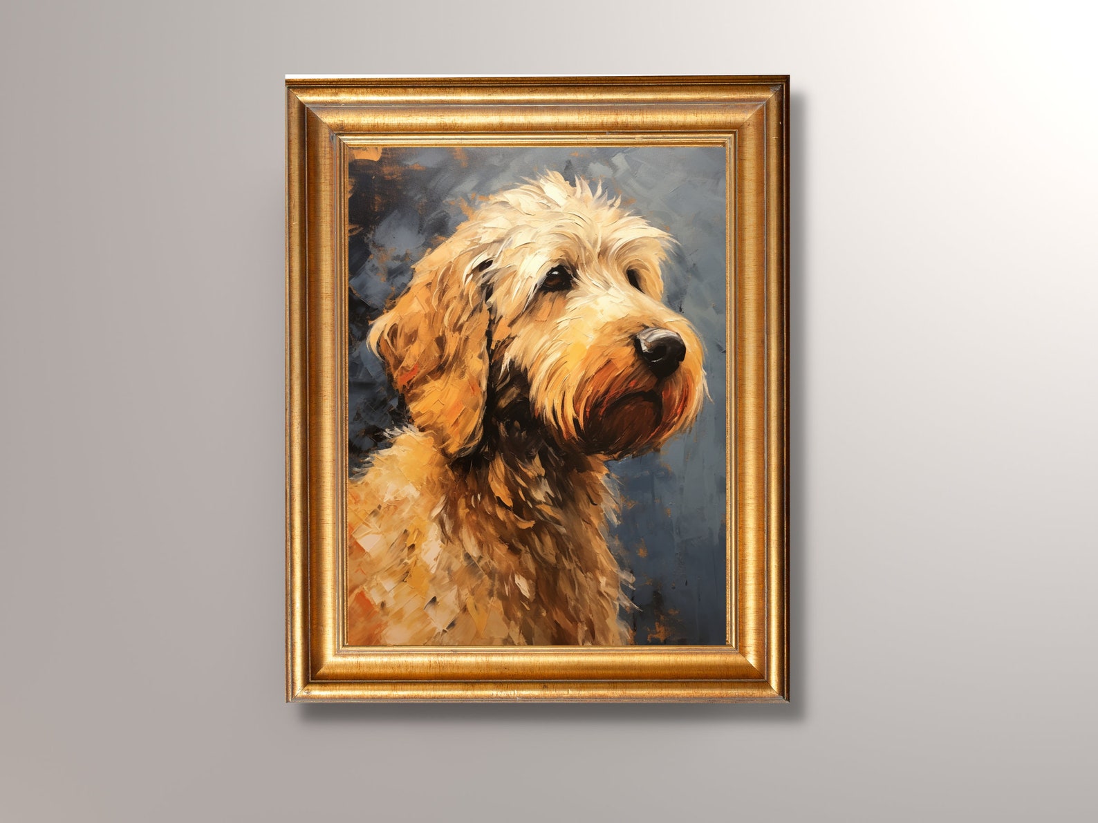 Goldendoodle Portrait Art Print, Goldendoodle Fine Art Painting, Giclee ...