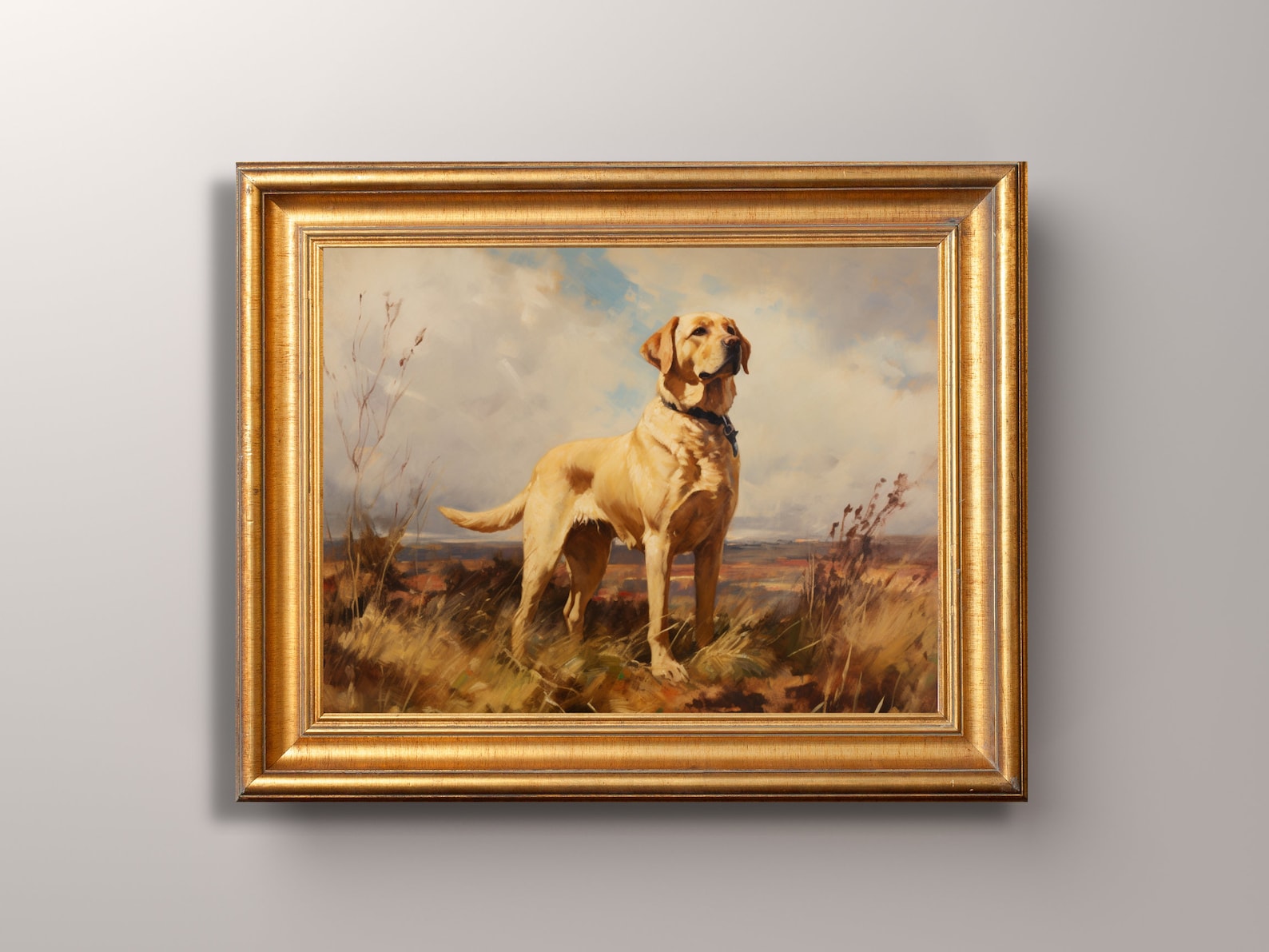 Vintage Yellow Labrador Painting, Yellow Lab Art Print, Labrador ...