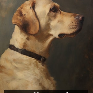 Vintage Yellow Labrador Portrait Digital Download, Printable Art Print ...
