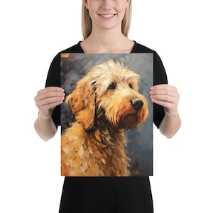 Goldendoodle Portrait Art Print, Goldendoodle Fine Art Painting, Giclee ...