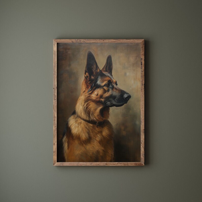Vintage Style German Shepherd Portrait Digital Download, Printable ...