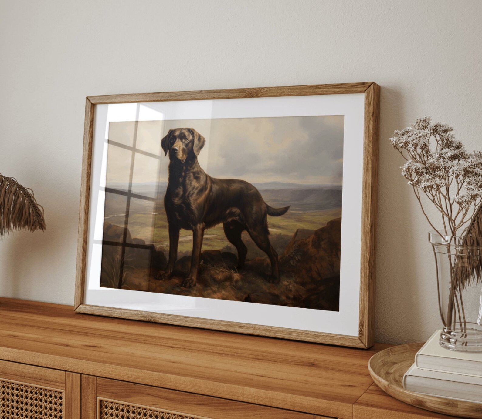 Vintage Chocolate Labrador Portrait Print, Brown Lab Print, Antique ...