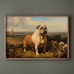 Vintage English Bulldog Painting Print, Bulldog Portrait Art Print, Antique Art, Dog Portrait ...